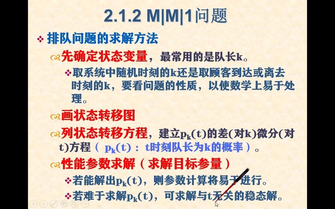 2.1.2.1 MM1问题的状态转移图与方程