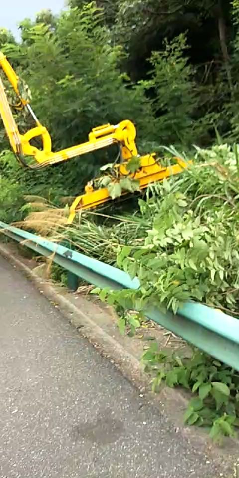 润沃科技边坡高枝绿篱修剪机施工视频 公路绿化带修剪机操作视频