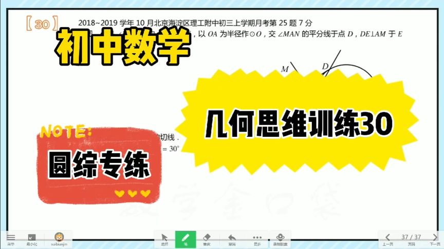 初中数学几何好题分享30,切线、勾股定理、圆综合应用