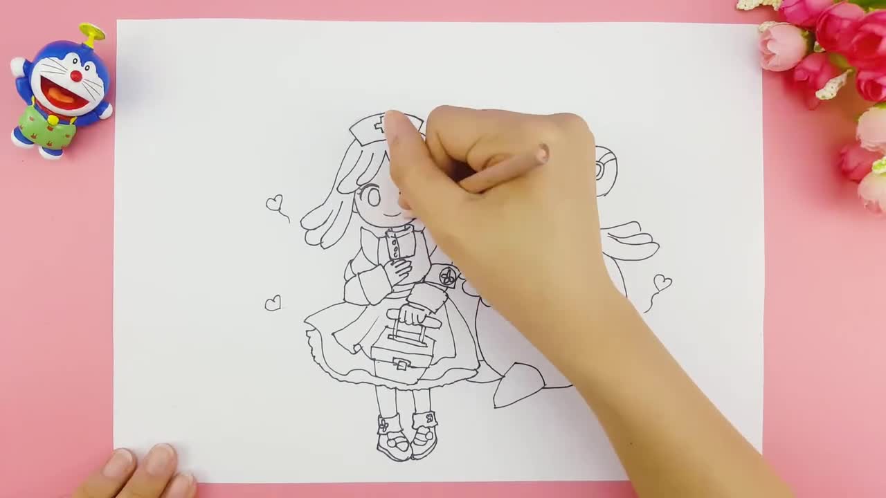 简笔画:精灵宝可梦,吉利蛋变成小姐姐啦