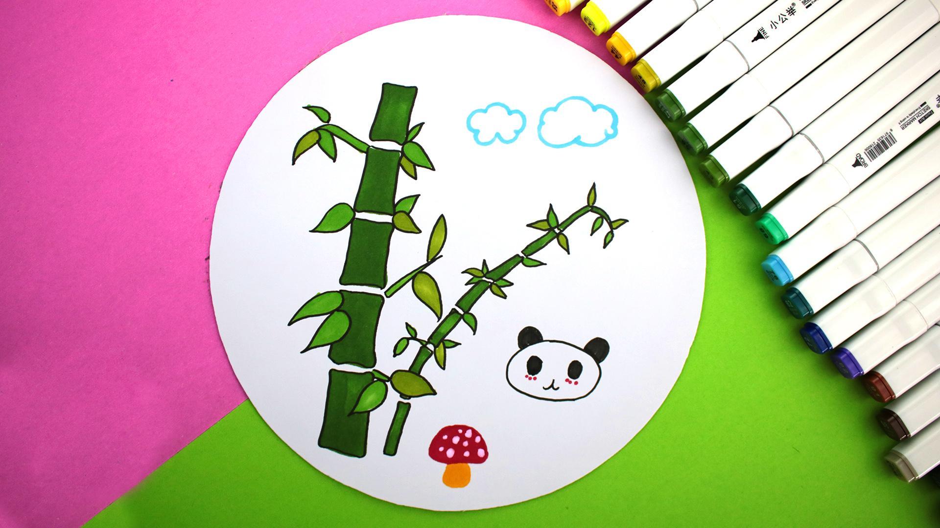 嫩绿的竹子简笔画#简单学画