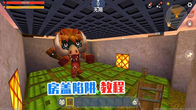 迷你世界521:我刚做完房盖陷阱教程,怪物就进屋了,结果怎样?