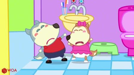 儿童益智动画:沃夫VS露西关于上厕所的故事!