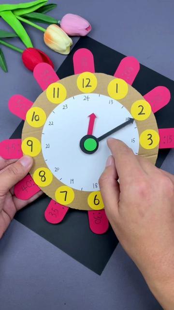 和孩子一起做个时钟吧亲子手工,幼儿手工时钟