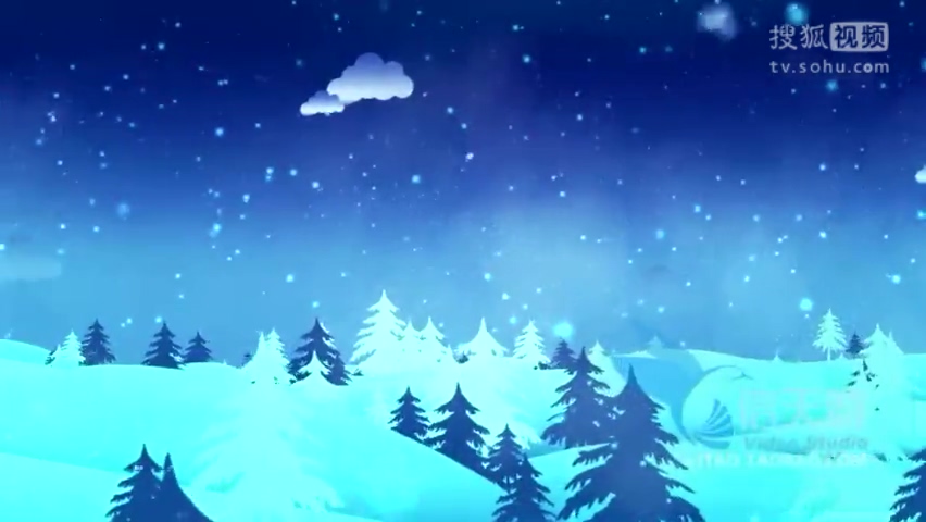 0200高清唯美浪漫冬季动态寒冷下雪雪花飞舞雪地松树循环背景素材