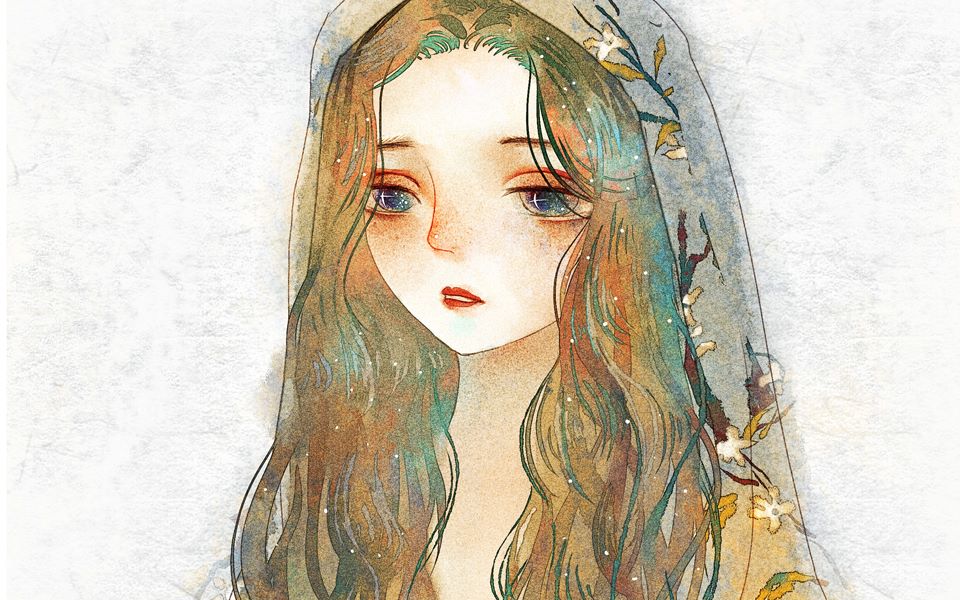 【板绘】【芜意】sai清新风格人物插画绘制小过程