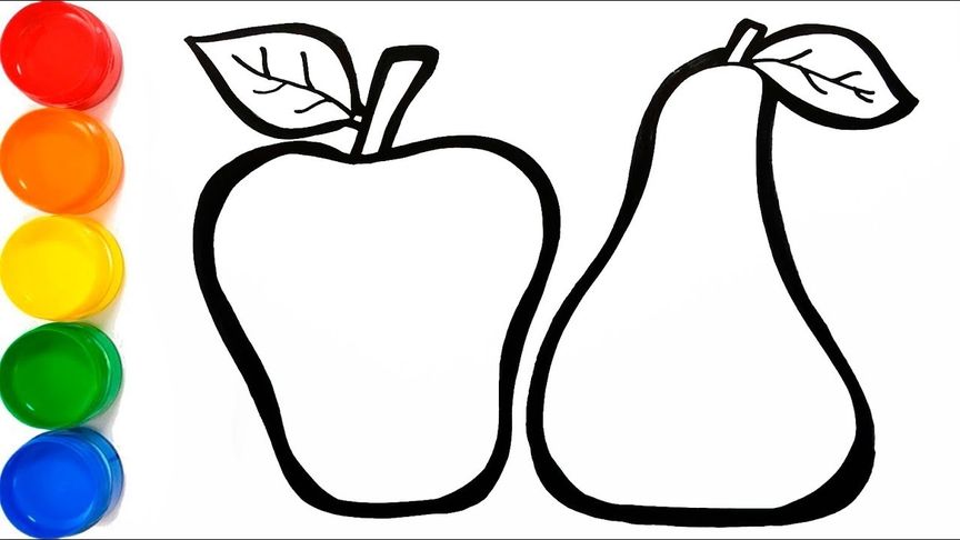 孩子一看就会画,幼儿简笔画上色教程:苹果 梨 西瓜