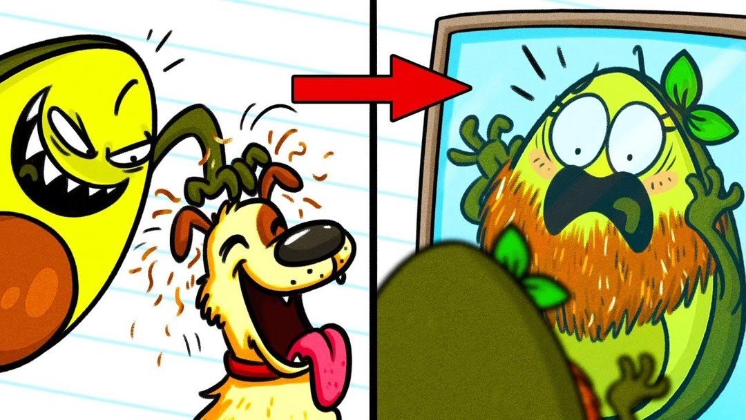 牛油果搞笑动画片:牛油果动画与迪士尼公主,有趣的动画片!