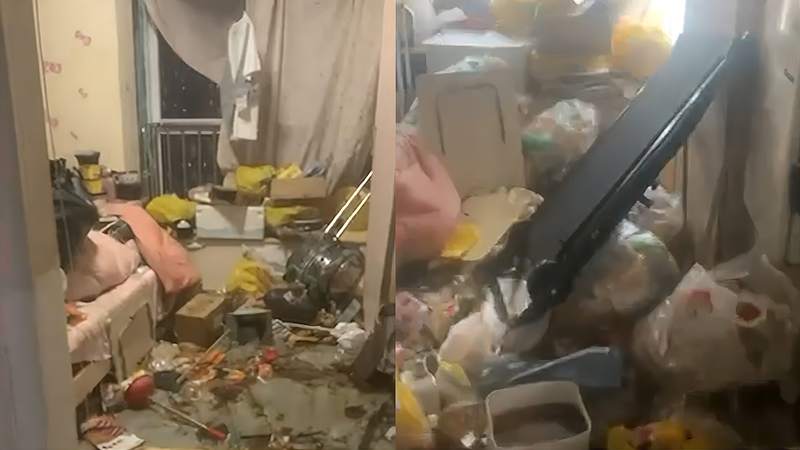 女租客失联留下满屋垃圾,房东刚上楼就被熏吐:把垃圾场搬进家了?
