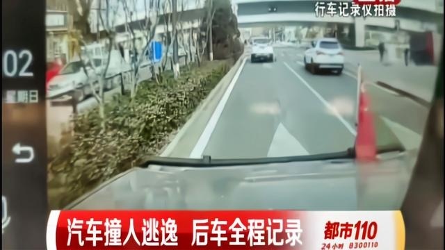 汽车变道撞人逃逸,后车行车记录仪全程记录|都市110