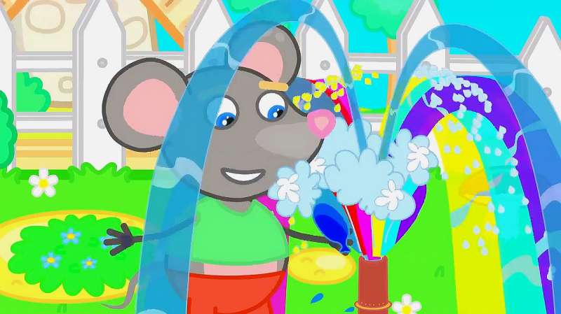 卡通益智动画 小老鼠的彩虹喷泉