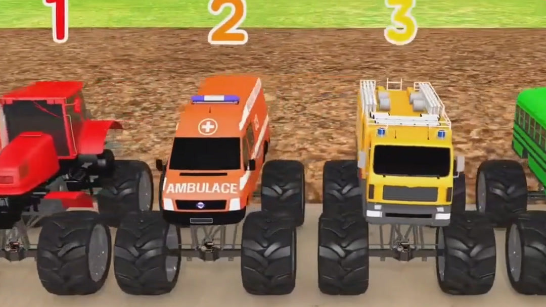 趣味早教学颜色和数字,玩具小汽车滑滑梯撞击MM豆,卡通动画