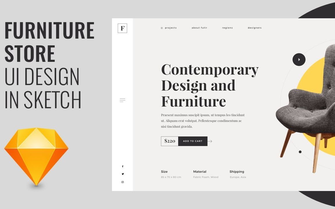 使用Sketch&Photoshop的家具店网站用户界面-Speed Art教程