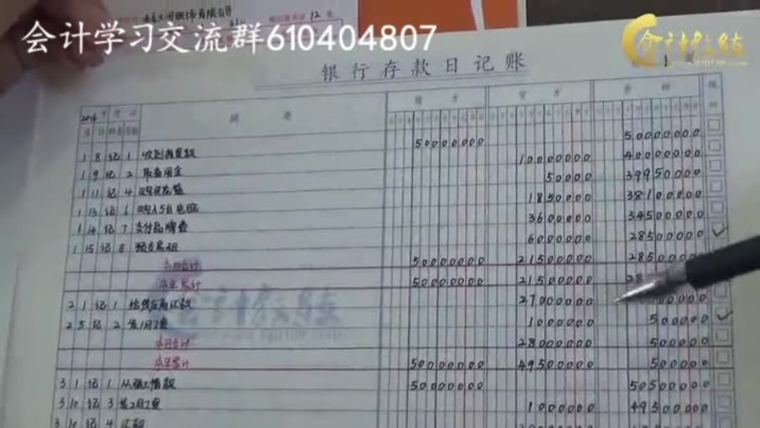 银行存款日记账的格式与登记方法
