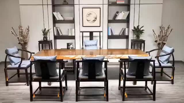 最适合家庭生活的实木餐桌!#实木大板 #餐桌 #家具