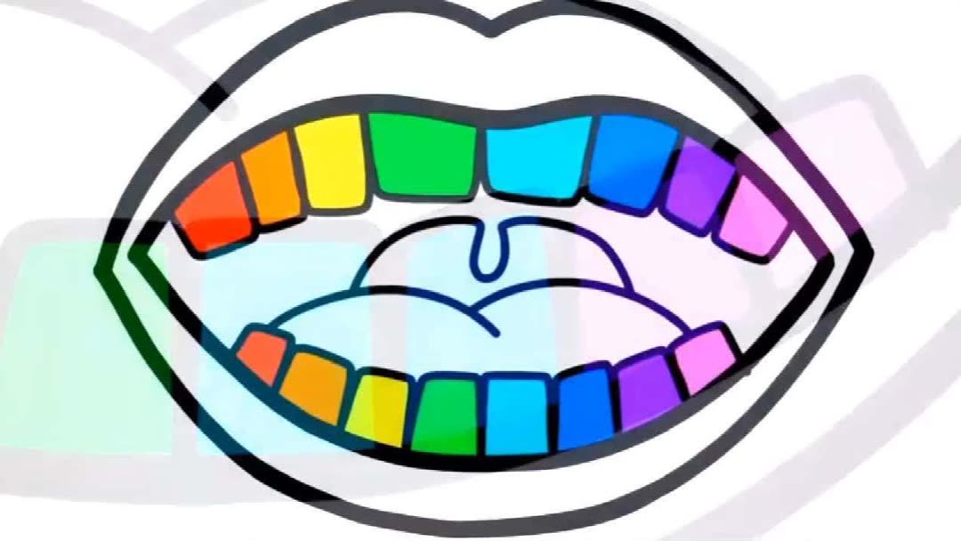 简笔画画嘴唇 化妆刷钻石等,边画边涂颜色 绘画教程