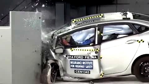 不合格 2014款福特嘉年华进行IIHS碰撞测试