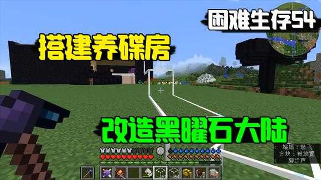 我的世界困难:为了林业的养蝴蝶计划,把黑曜石大陆改成青青草原