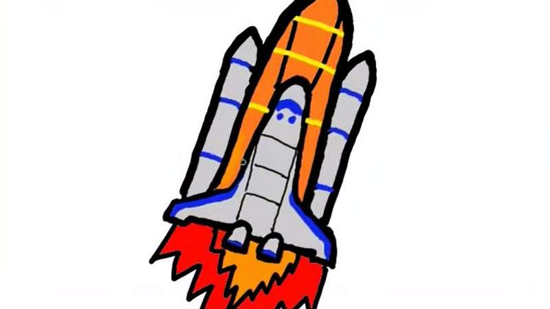 【生活简笔画】简单画一艘宇宙飞船
