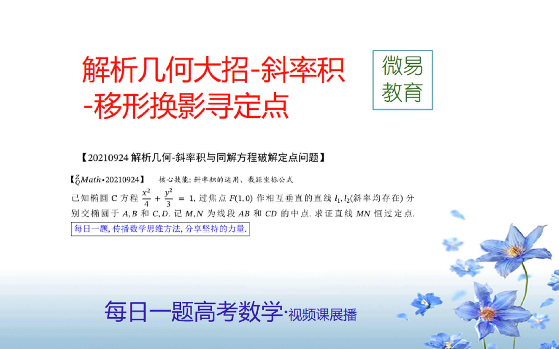 解析几何-移形换影绝技-斜率积与截距坐标公式