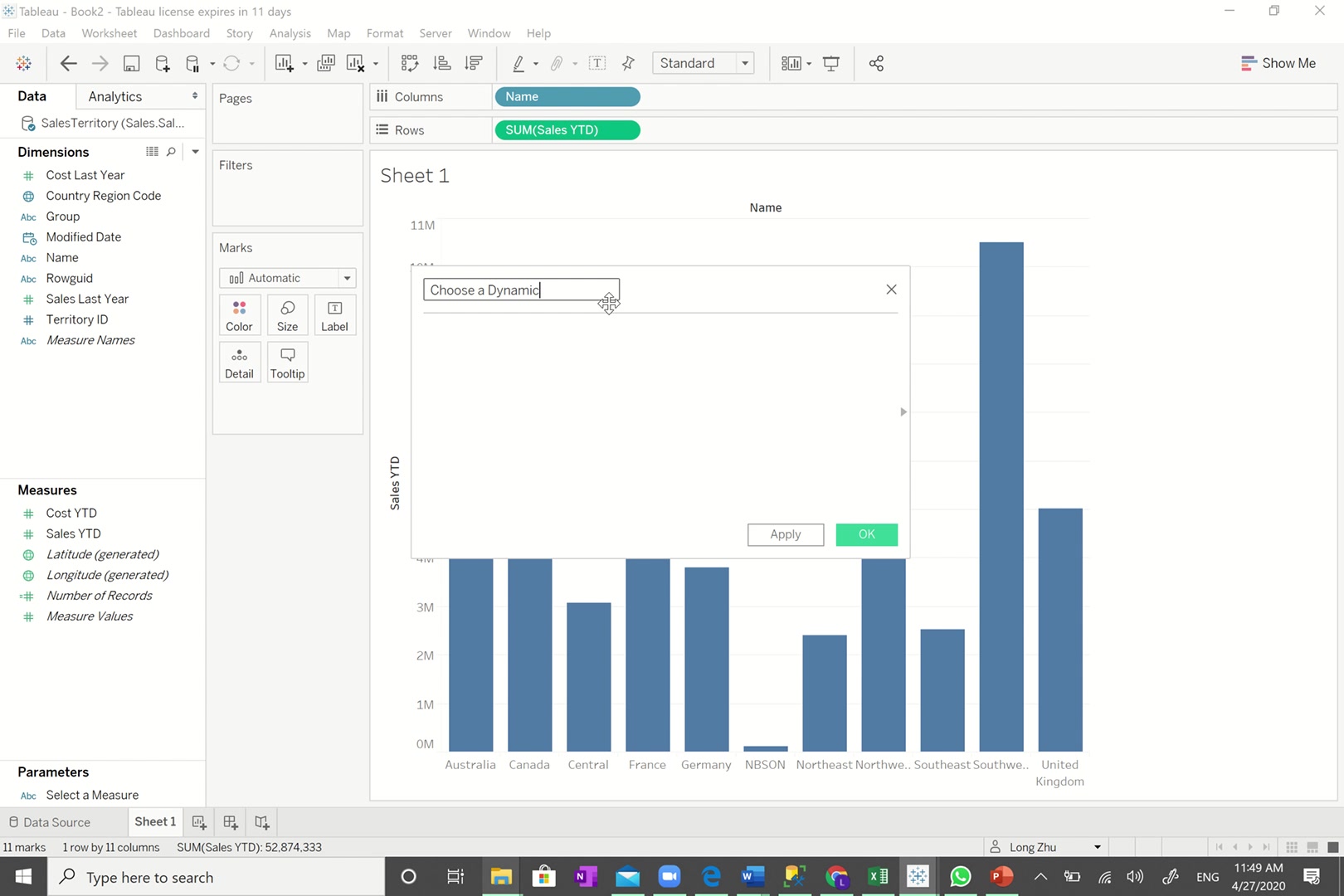 Tableau Dynamic Dim By Parameters (Tableau参数运用)