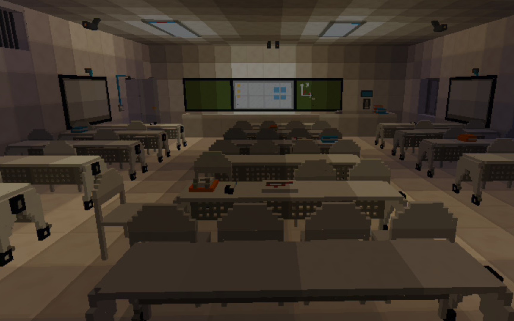 如果把十二初多媒体教室塞进Minecraft. Minecraft 我的世界 建筑设计