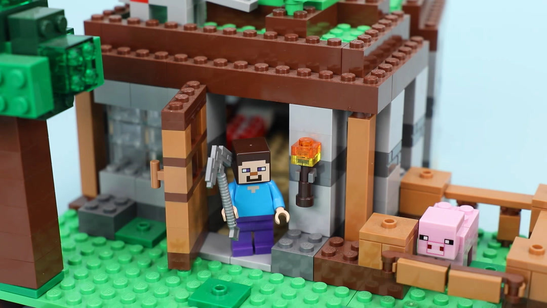 我的世界门口有棵树犹豫不决史蒂夫创意积木动画剧场亲子早教