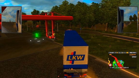 欧洲卡车模拟2:卡车速度太快直接开进了服务区,能否停下?