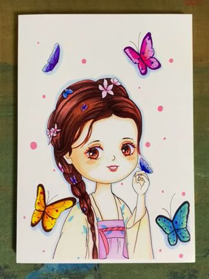 Q版动漫人物绘画,真人漫改作品~#少儿美术教育 #画画 #马克笔手绘 #q...