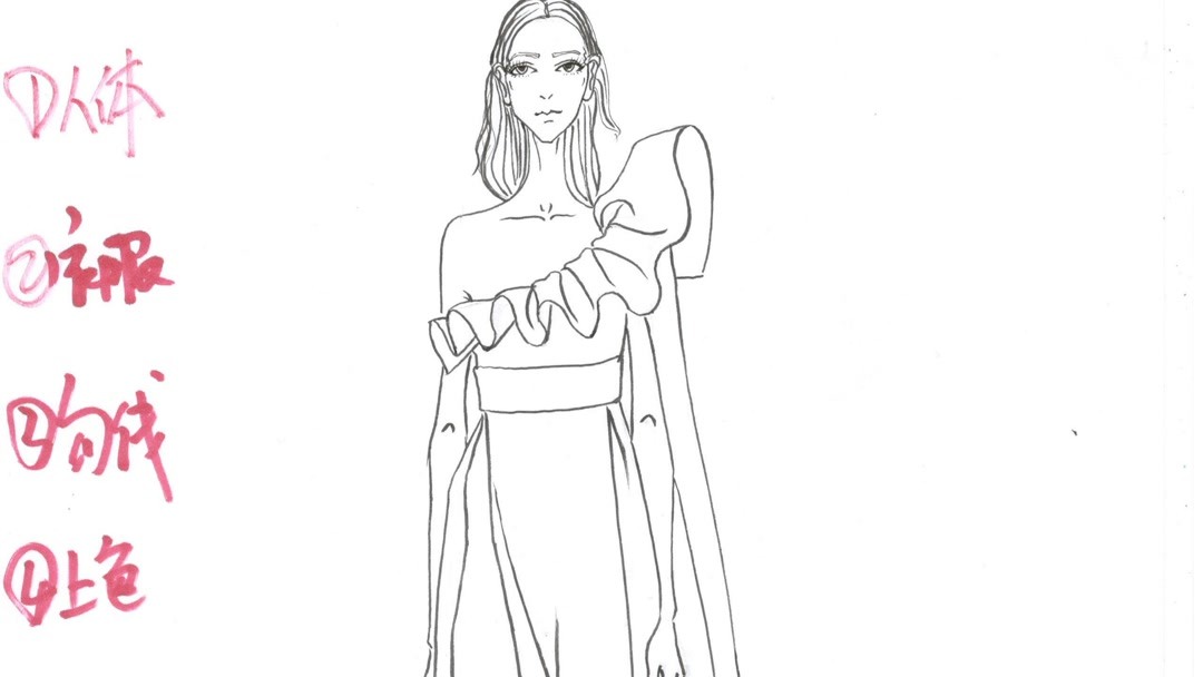 服装设计图:给衣服着装