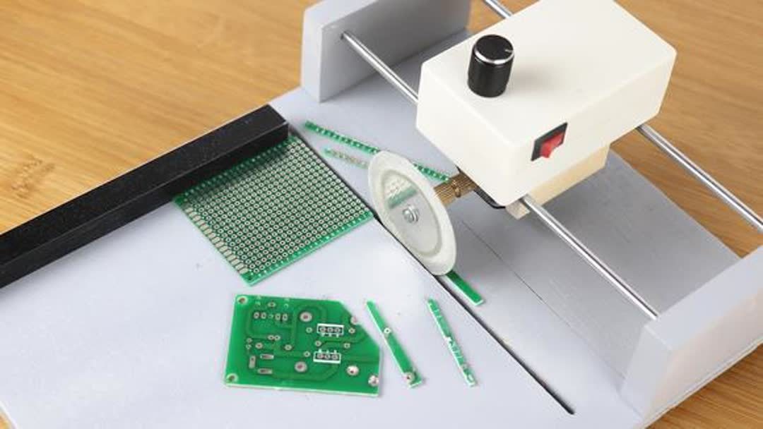 自制PCB直线切割机 手工DIY电路板推杆锯裁切电锯制作