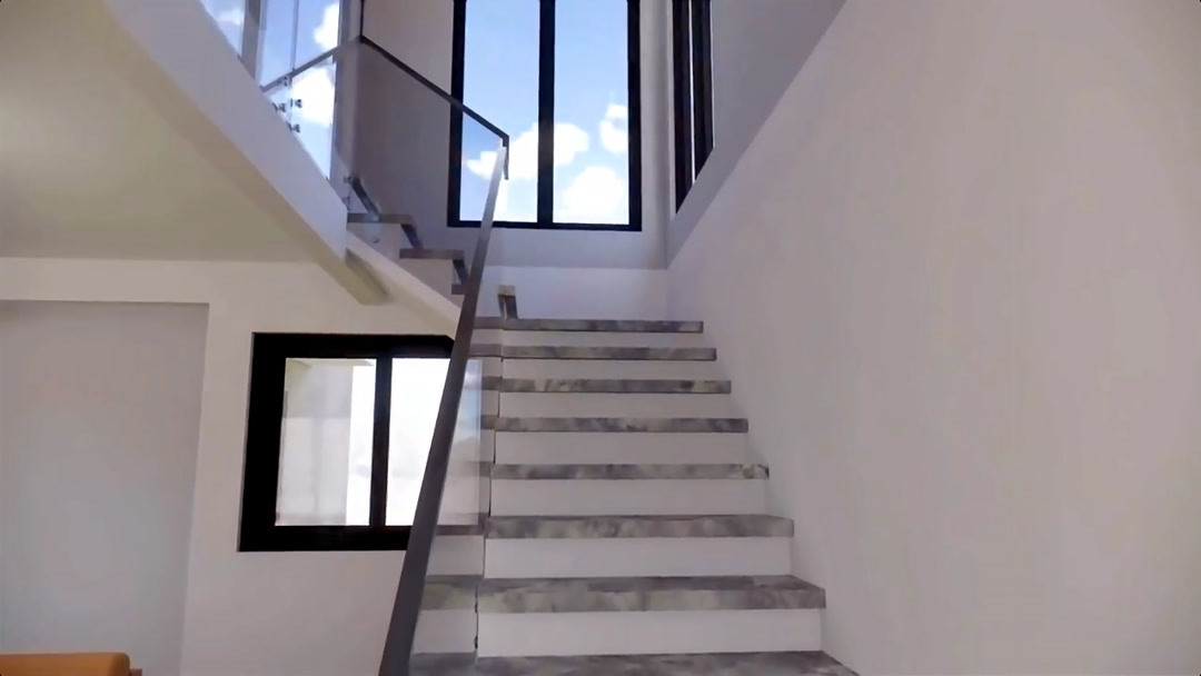 7.95mx 9.0m 2层楼,带屋顶甲板的现代房屋设计理念