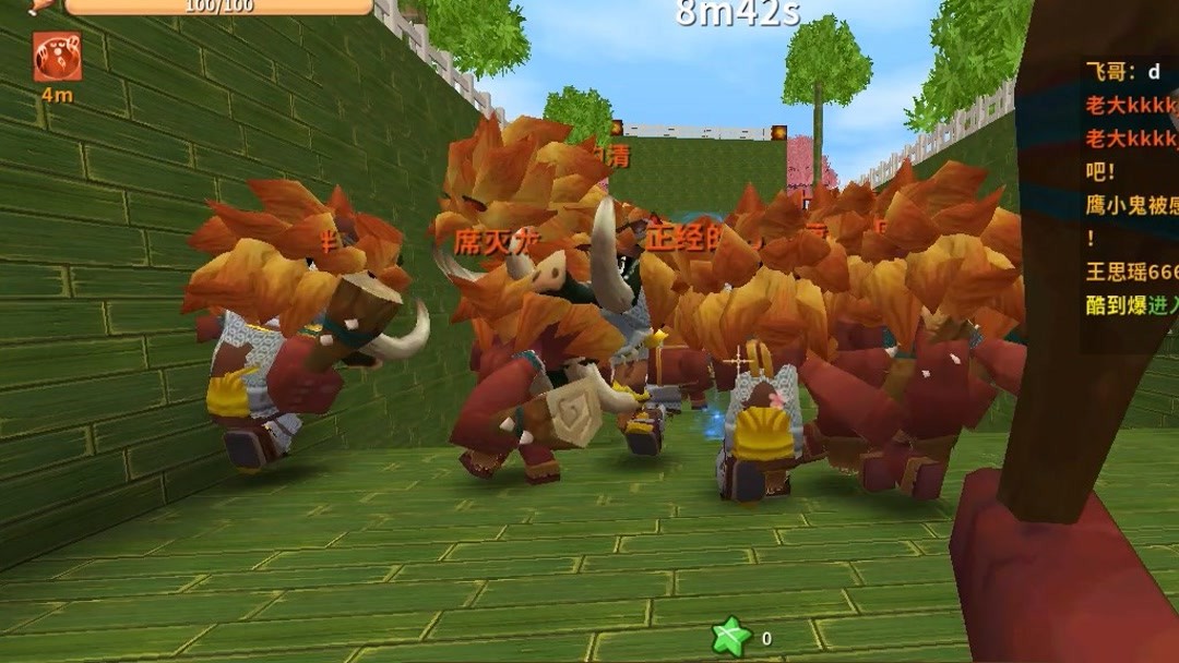 迷你世界 伙伴们赶紧跑 野人来了
