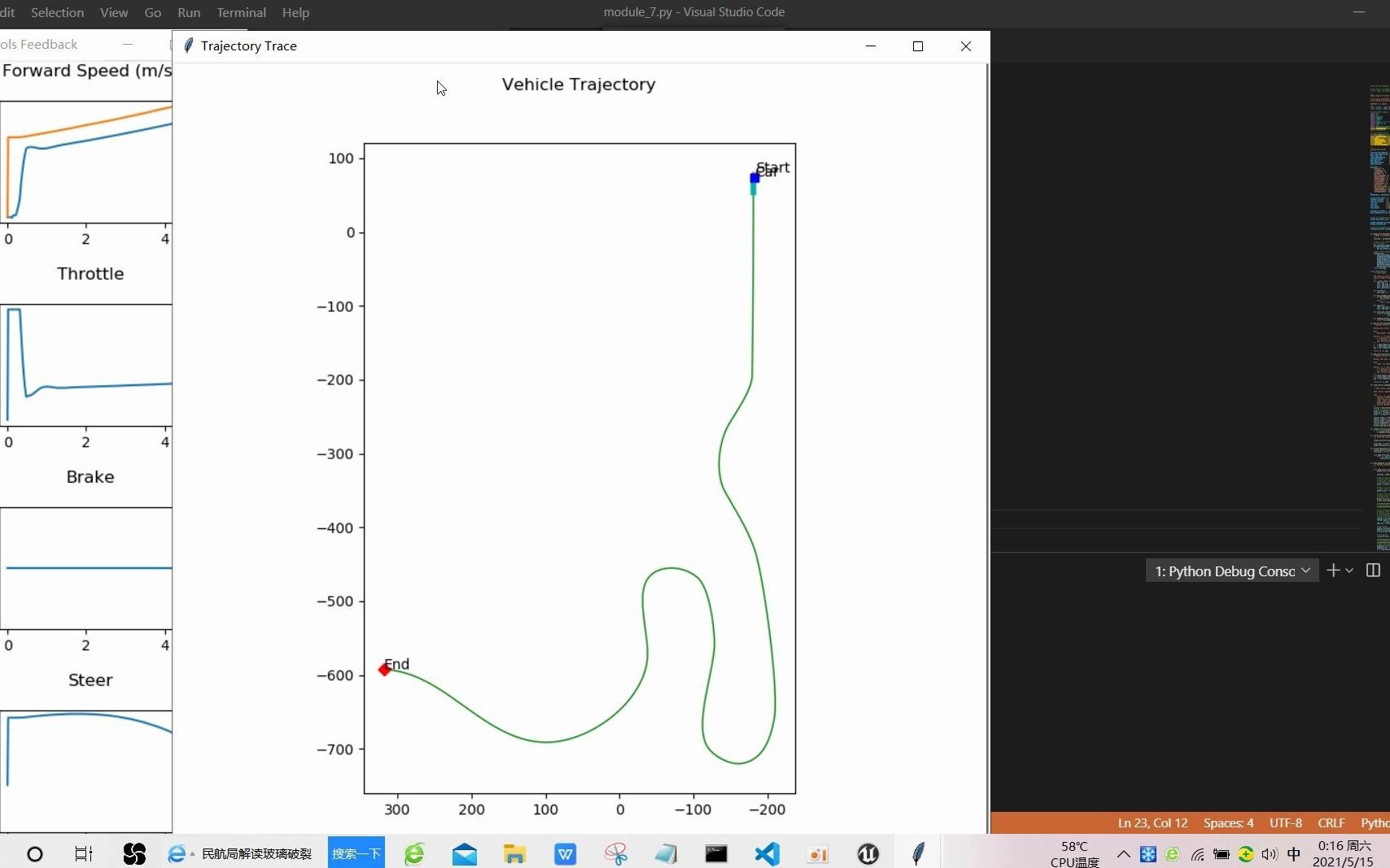 Coursera self driving car 自动驾驶轨迹跟踪MPC模型预测控制