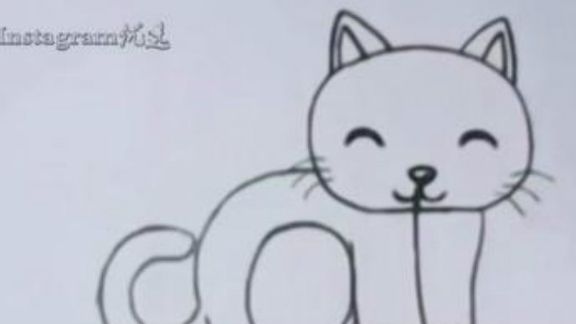 迅速画出可爱的简笔画卡通小猫,太可爱了,小爪子简直萌翻了