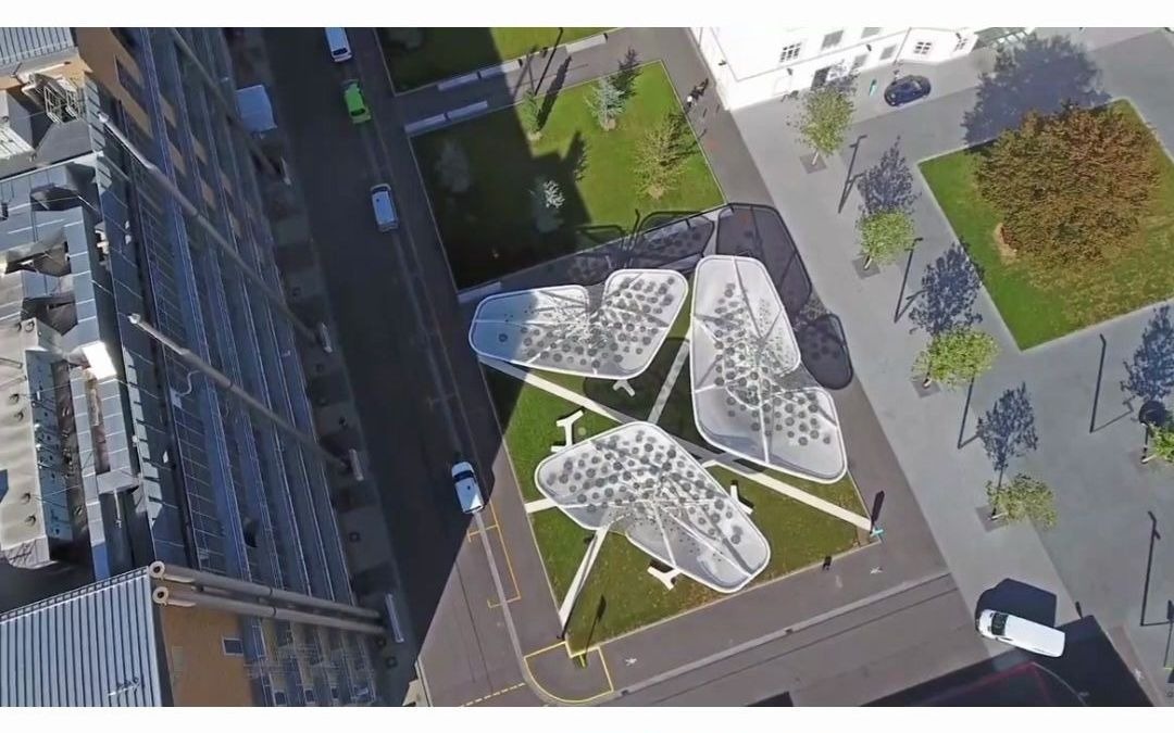 etfe膜结构:住宅小区景观亭