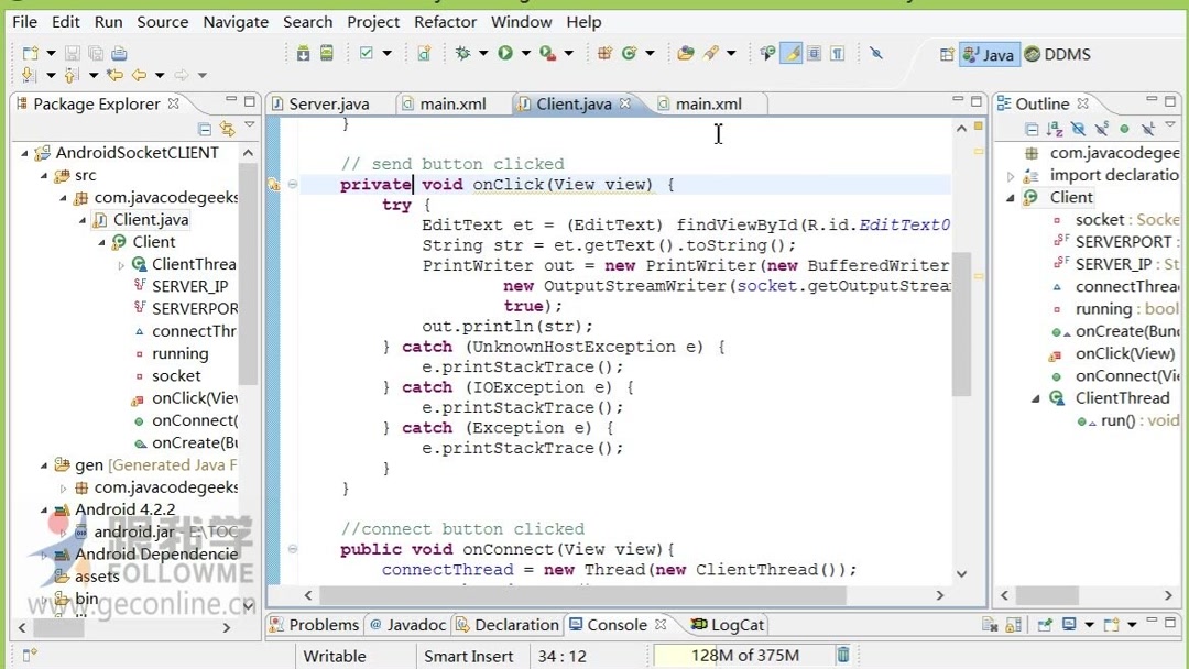 粤嵌跟我学_智能家居Android控制端教程_28_Socket编程_客户端_A