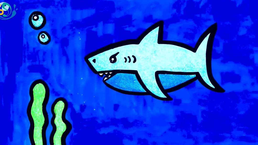 儿童画画-教你如何一步一步画鲨鱼