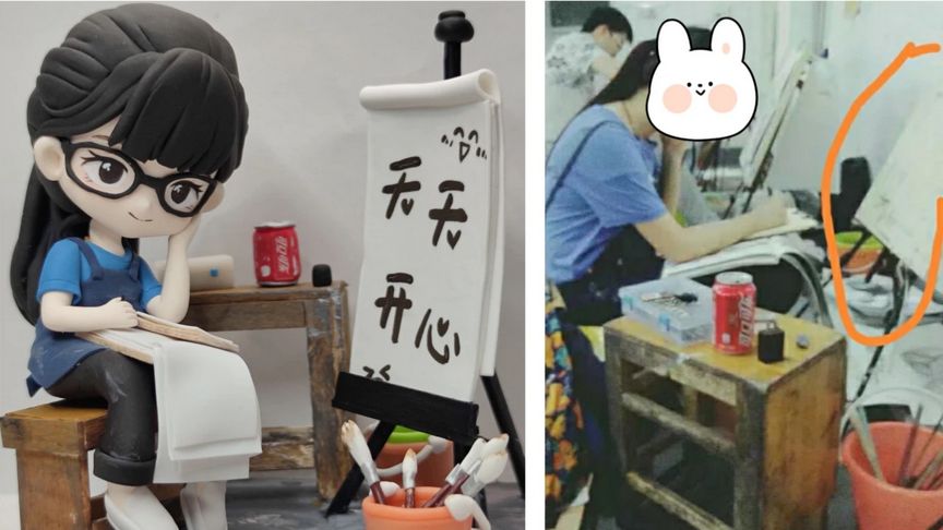 【小樱桃】真人美术生粘土手办教程(下)包含场景上色、小摆件