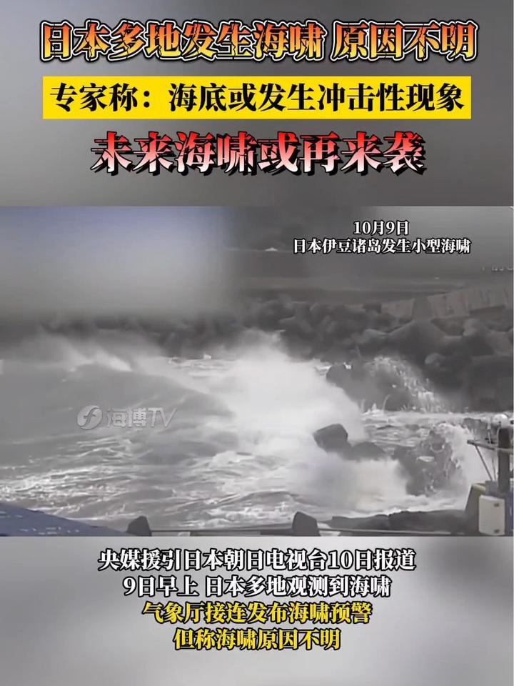 日本多地发生海啸原因不明 专家称:海底或发生冲击性现象 未来海啸或再来袭#海啸 #地震 #日本