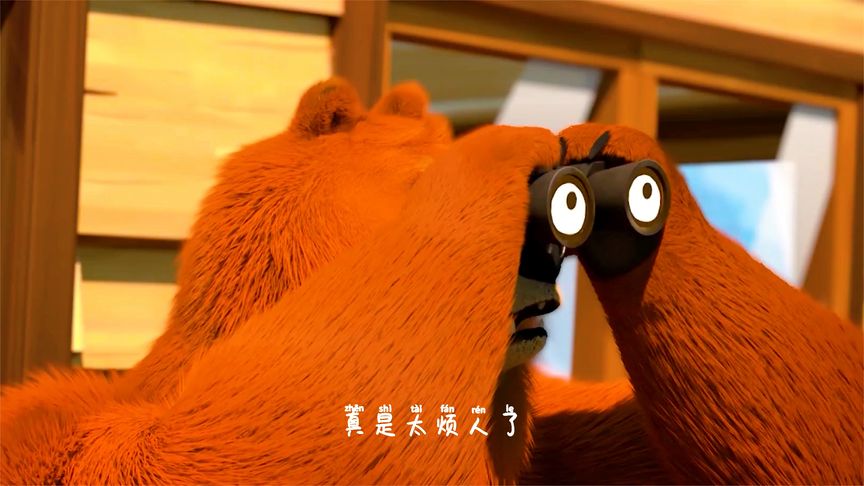 萌宝配音:老鼠高空信号塔跳水 影响电视信号 大熊怎么对付他们呢