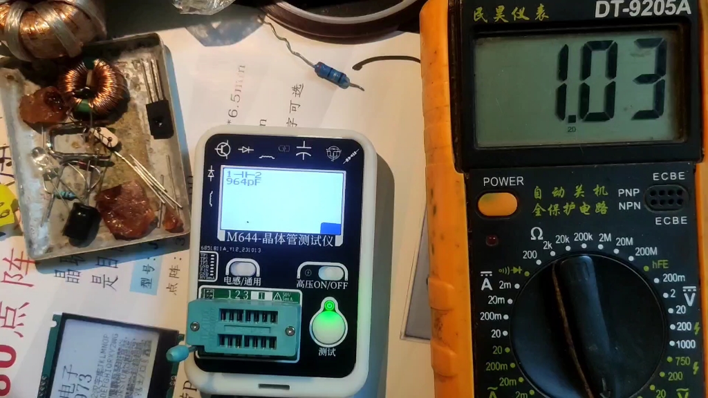 m644晶体管测试仪 复刻组装完成 上手测试