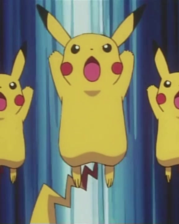 神奇宝贝,三只“皮卡丘”同时使出了十万伏特