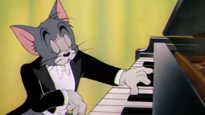 猫和老鼠:汤姆是个音乐大师,钢琴弹得真好,大家快好好听听