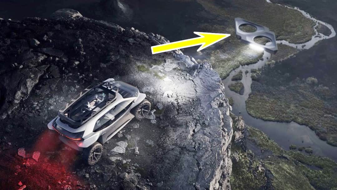 奥迪推纯电动越野车,自带2架无人机照明,不愧是灯厂!