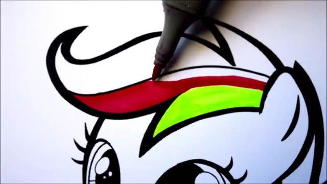 简笔画:小马云宝彩色笔涂鸦