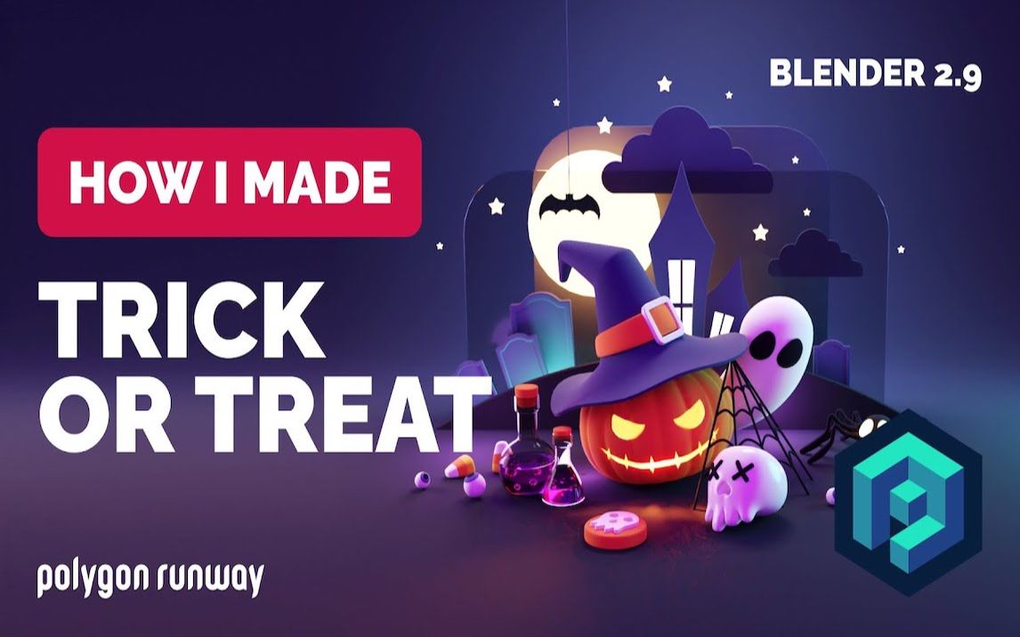 【Blender 2.9】万圣节捣蛋 - 3D建模与绘制过程