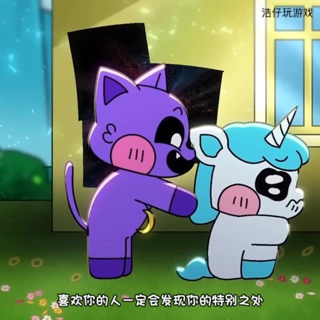 月亮猫和小马比赛画画 #二次元 #微笑小动物 #浩仔看动漫