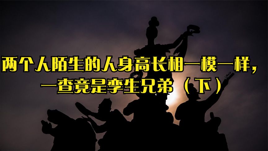 两个人陌生的人身高长相一模一样,一查竟是孪生兄弟 (下)