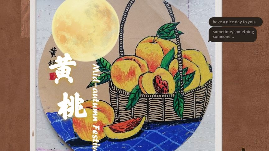 儿童创意画|油画棒画的黄桃太漂亮,超级简单#学浪计划
